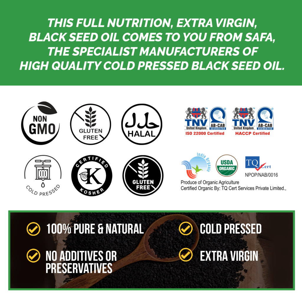 Safa Black Seed Oil Cold Pressed | 1 x 100ml | Safa Honey